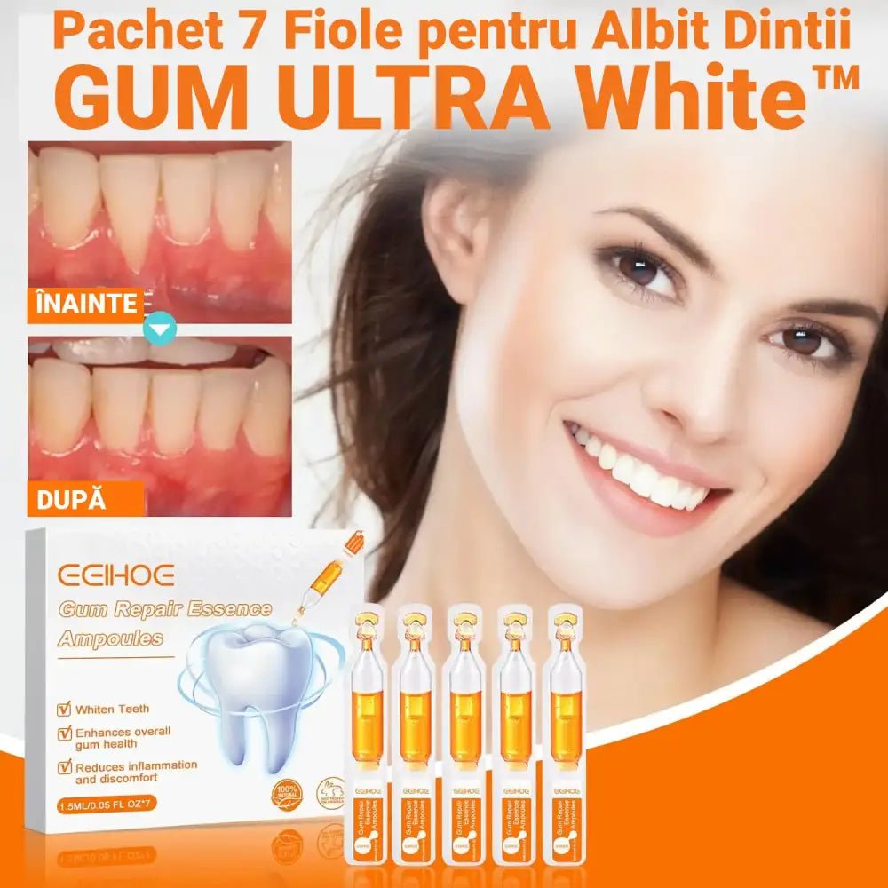 Pachet 7 Fiole pentru Albit Dintii GUM ULTRA White™ – Pandera