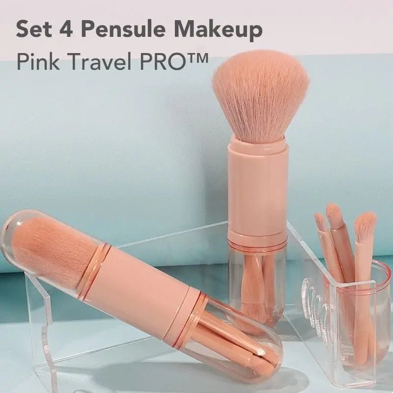 Set 4 Pensule Makeup Pink Travel PRO™ - Pandera