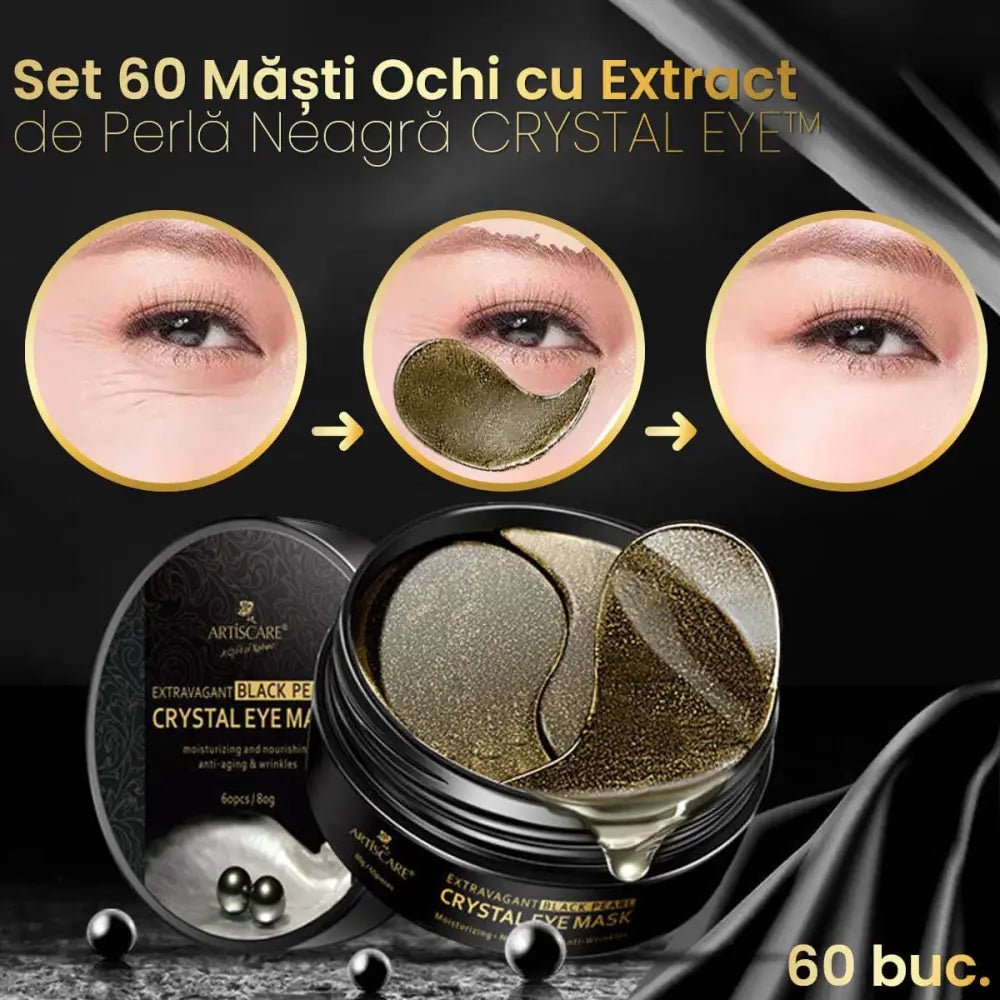 Set 60 Masti Ochi cu Extract de Perla Neagra CRYSTAL – Pandera